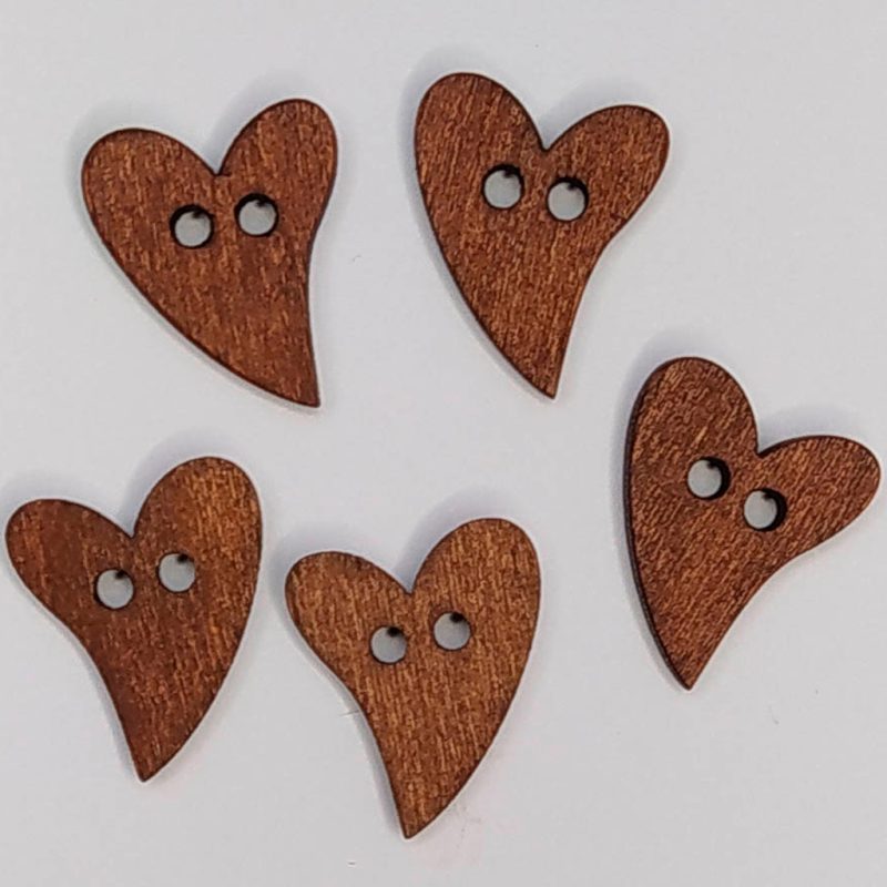 Botón corazón alargado - Patchnatura